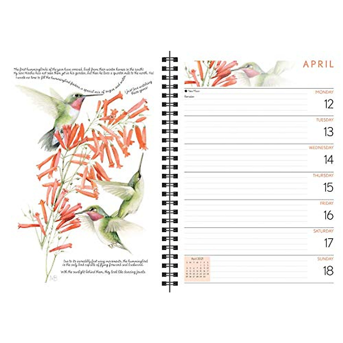 Marjolein Bastin Nature's Inspiration 2021 Monthly/Weekly Planner Calendar
