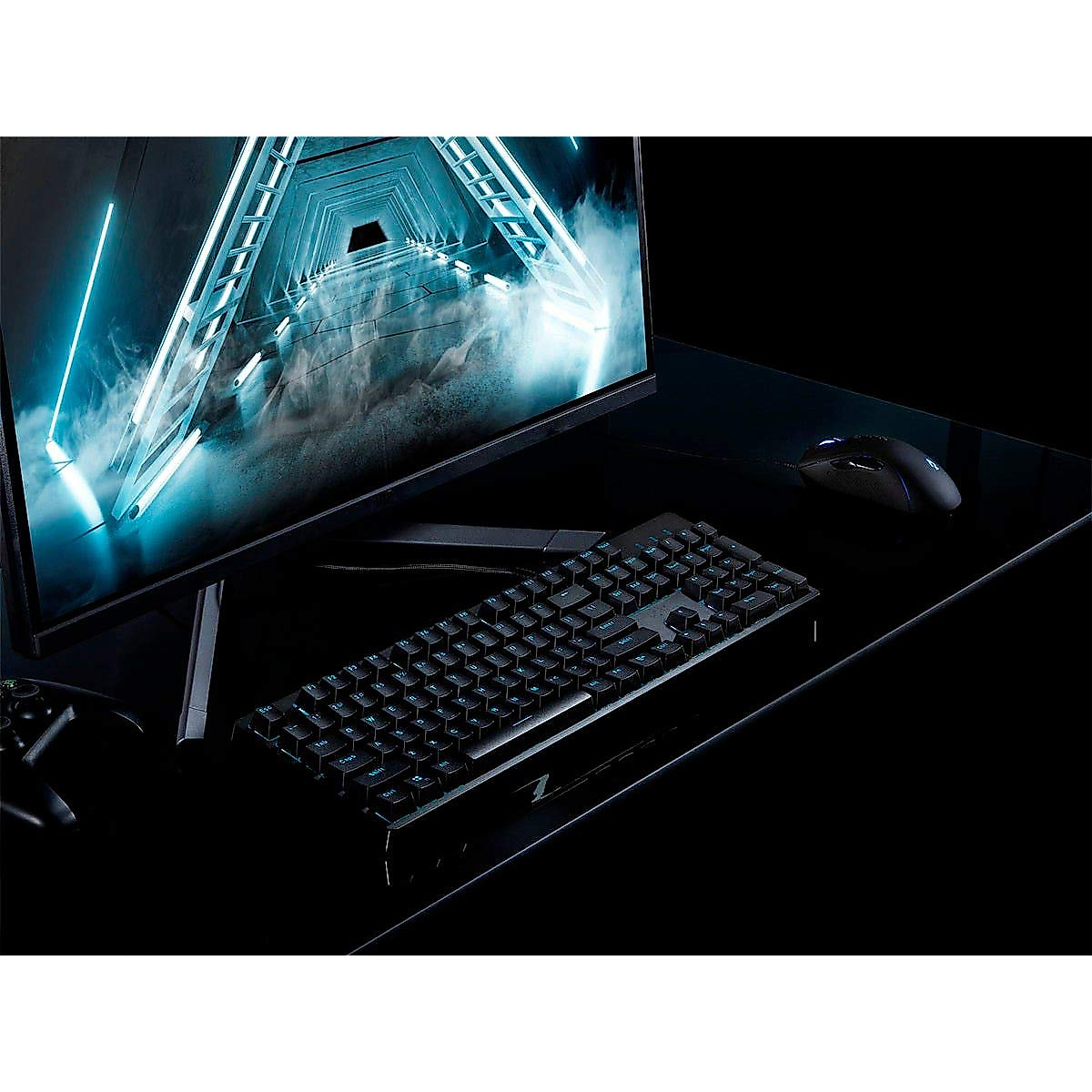 Monoprice Dark Matter Collider Mechanical Gaming Keyboard - Cherry MX Red, Full RGB Customization, Wired, Full N-Key Rollover