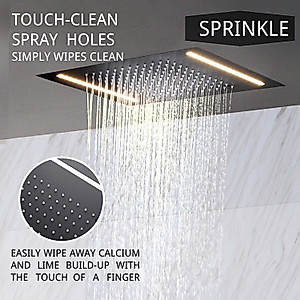 LightInTheBox Contemporary Rain Shower Head LED Rectangular Shower Head Stainless steel Overhead Rainfall Massage LED Top Sprayer