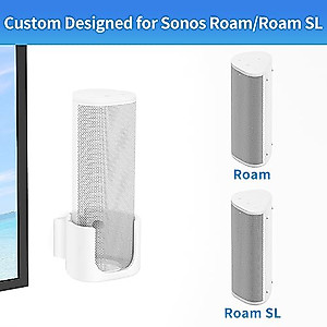 Sturdy Speaker Wall Mount for Sonos Roam, Roam SL Mount - Space Saving Speaker Mount for Sonos Roam, Roam SL Wall Mount Bracket Easy to Install Mounting Bracket, White