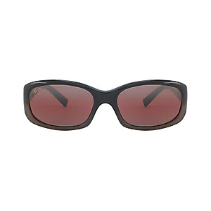 Maui Jim Women's Punchbowl Polarized Rectangular Sunglasses, Chocolate Fade/Maui Rose®, Small