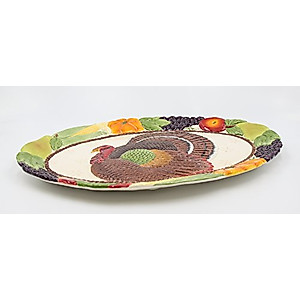 Cosmos Turkey Platter, Multicolored