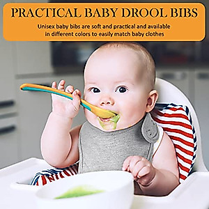 Yahenda 24 Pcs Baby Bandana Drool Bibs Soft and Absorbent Cotton Toddler Bibs Set with Adjustable Snap for Boys Girls Newborn Unisex Infants Feeding Teething Drooling, Plain Colors