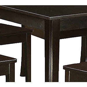 East West Furniture HECA9-CAP-W 9-Pc Kitchen Table Set - a Self-Storing Butterfly Leaf Modern Kitchen Table - 8 Dining Chairs with Solid Wood Seat & Slatted Back - Cappuccino Finish