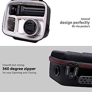 Hard Case for Sony Alpha ZV-E10 / ZV-1 / ZV-1F / ZV-1 II Vlog Camera with Shoulder Strap by LTGEM, Fits Vlogger Accessory Kit Tripod and Microphone - Travel Protective Carrying Storage Bag(Black+Grey)
