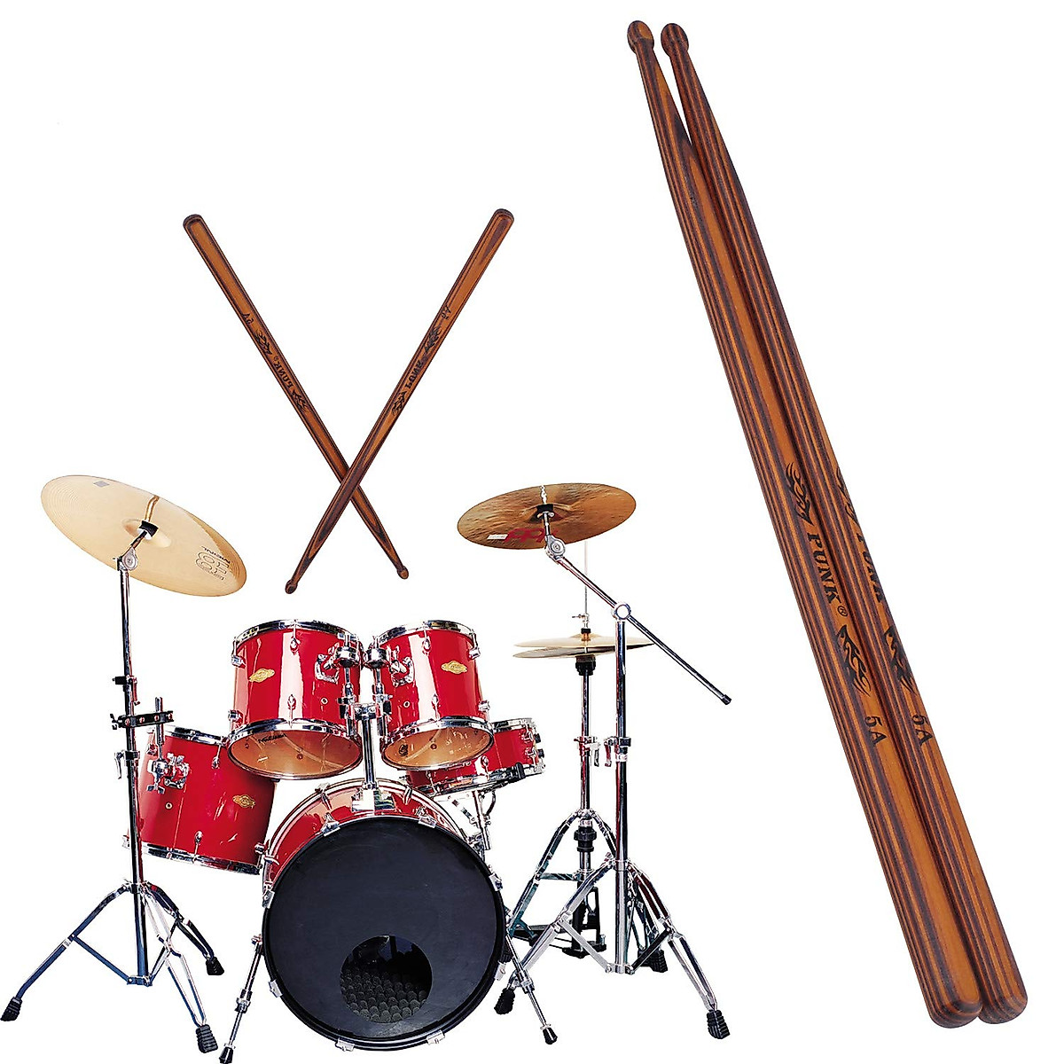 5A Wooden Drumsticks Drum Sticks Hard Maple Wood Drum Set Percussion Instrument Accessories of 1Pair