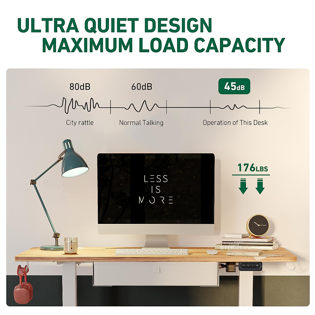 FEZIBO 48 x 24 Inches Standing Desk with Drawer, Adjustable Height Electric Stand up Desk with Storage, Sit Stand Home Office Desk, Ergonomic Computer Desk, White