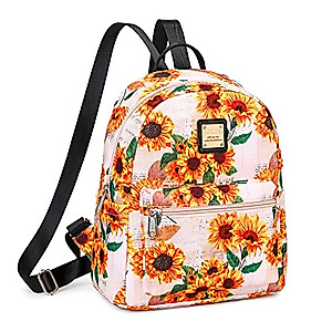 Women Mini Sunflower Backpack Cute Small Travel Backpack Purse Nylon Waterproof Casual Daypack Shoulder Backpack for Adult Girls Kids