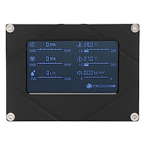 Zunate Water Cooling Temperature Meter, G1/4 Water Cooling Meter Indicator with Digital Screen, Meter Indicator for PC Water Cooling System Waterflow Temperature Monitoring