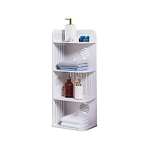 Kings Brand Furniture - Olivia 4-Tier Corner Storage Shelf Organizer for Bathroom, Living Room, Kitchen, White