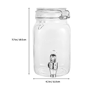 Hemoton Glass Dispenser Jar Beverage Dispenser Glass Jar with Tap Party Drink Dispenser Juice Dispenser Mason Jar with Spigot Glass Jar with Faucet