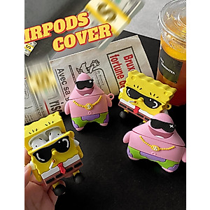 Cute Case Compatible for Apple AirPods 2/1 AirPods Case Cover 3D Slim Shockproof Silicone Shell Anti-Fall Cover for AirPods Charging Cartoon Case with Carabiner (AirPods 2/1, Cute Cartoon2)