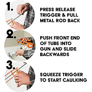 Heavy Duty Caulk Gun for Construction and Home Improvement - Dripless Caulk Gun, Hand Caulking Guns, Caulking Gun, Caulk Gun for Silicone, Gun Caulk, Sealant Gun by Mantium