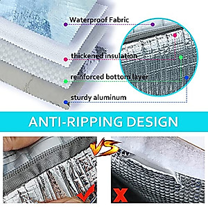 Ladbodun Insulated Grocery Bags With Zippered Top, Reusable Shopping Tote Cooler Bag Large Stand Up Food Carrier Delivery For Groceries Thermal Hot Or Cold Frozen Foods For Camping Travel xl 2Pack