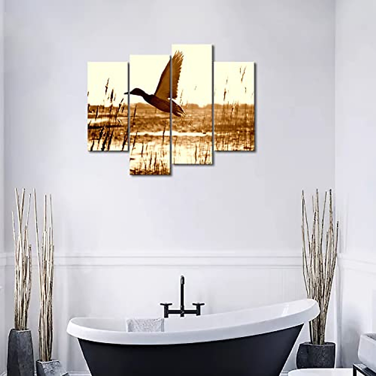 Brown Duck Fly Upon River Wall Art Painting Pictures Print On Canvas Animal The Picture for Home Modern Decoration