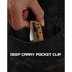 Dispatch Folding Pocket Knife with Clip, 3.58 Inch 8Cr13MoV Steel Clip Point Blade with G10 Handle, Tactical Pocket Knife for Men Outdoor Camping Hunting Hiking Survival Pocketknife