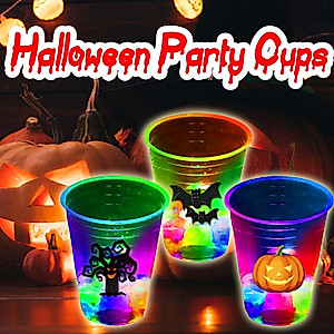 mishunyus 40 Pcs Halloween Party Decorations,Glow Halloween Cups,Pumpkin, Bat, Ghost, theme, Horror Cups,Halloween Party Supplies,Halloween Party Decor For Kids,Adults Party Birthday Favor