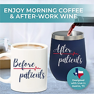 Before Patients After Patients Mug and Wine Tumbler Set, Nurse Gifts For Women Men, RN Gifts For Nurses, Doctor Gifts for Women, Nurse Tumbler, Dental Hygienist Gifts, Nurse Practitioner Gifts