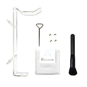 GeekDigg Headphone Stand Gaming Headset Holder For Desk Cable Organizer & Cellphone Stand for All Headphones Size headphone Holder Set for Gaming PC Accessories Gaming Station Transparent