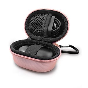 Casematix Rose Gold Earbud Case Compatible with Samsung Galaxy Buds Live or Buds+ True Wireless Earbuds Bluetooth, Clip On Carabiner Impact Protection