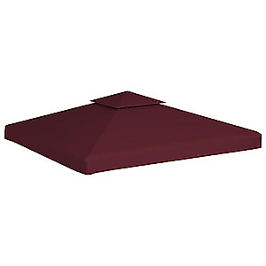 2-Tier Gazebo Top Cover,Hardtop Gazebo,Lawn Gazebo,Yard Gazebo,Carport Gazebo,Deck Gazebo,Camping Gazebo,for Patio,Backyard,Garden, Patio, Lawns,1 oz/ft2 9.8'x9.8' Bordeaux
