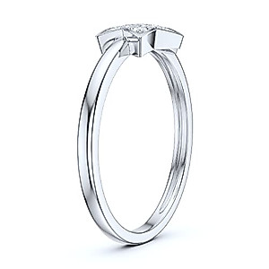 PRSTANI Real 10K White Gold Five-Pointed Star Top Full of Simulated Diamonds Engagement Ring Promise Ring (6)