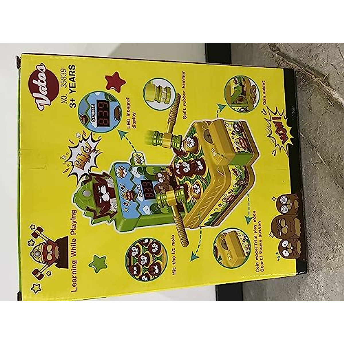 VATOS Whack Game Mole, Mini Electronic Arcade Game with 2 Hammers, Pounding Toys Toddler Toys for 3 4 5 6 7 8 Years Old Boys Girls, Whack Game Mole Toy, Developmental Toy Interactive Toy