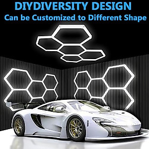 DHXYHQY Hexagon Led Garage Lights, 5 Grid Ultrabright Led Garage Light Car Detailing Ceiling Light, 168W 6500K Hexagon Honeycomb Shop Lights for Warehouse Workshop Gym Basement Office