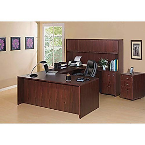 Lorell 59582 Essentials Reception Desk, Mahogany Laminate