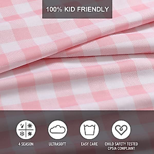 Eddie Bauer Kids - Twin Sheets, Stain Resistant Kids Bedding, Ideal for Toddler Bedding Set (Poppy Plaid Pink, Twin)