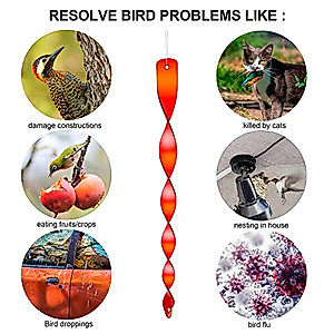 Hausse 30 Pack Bird Repellent Reflectors Scare Rods, Hanging Colorful Plastic rod Reflective Bird Deterrent Device, Glossy Finish Garden Decorative Scare Bird Away, Like Woodpeckers, Pigeons and Geese