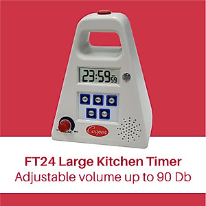 Cooper-Atkins FT24-0-3 Large Single Station Digital Kitchen Timer with Volume Control, 24 Hours Unit Range