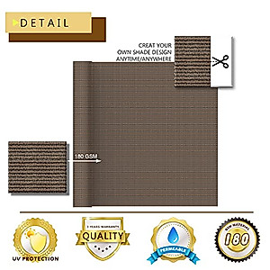 COARBOR 6'x15' Outdoor Shade Fabric Cloth Material Roll for DIY Pergola Cover Carport Patio Deck Backyard Garden Plant Shade Cover Yard Balcony Privacy Shade Screen Brown