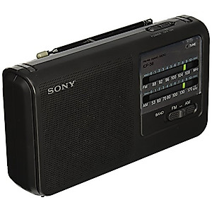 Sony ICF38 Portable AM/FM Radio (Black)