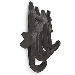 GASARÉ, Key Holder for Wall Mount, Cast Iron Key Hook, Key Rack, Tree Branch Design, Screws and Anchors, Large Size of 13¼ x 4 Inches, Brown, 1 Unit