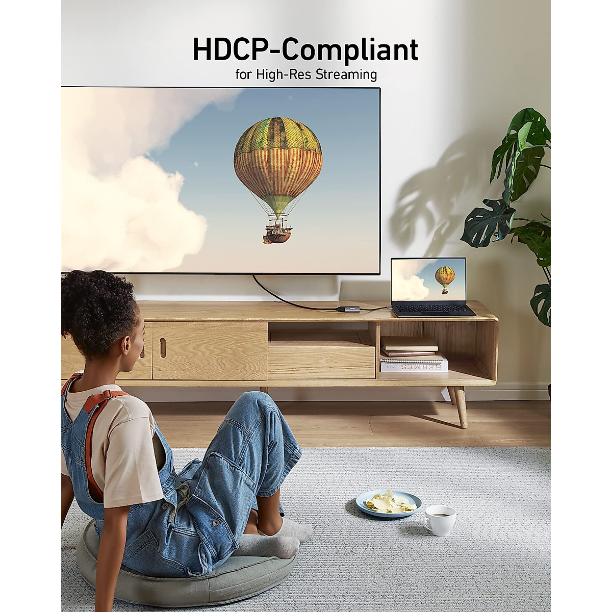 Anker USB-C to HDMI Adapter - 8K@60Hz or 4K@144Hz, for MacBook, iPad Pro, Pixelbook, XPS, and More