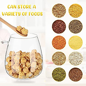 Hoolerry Set of 2 Airtight Glass Jars with Bamboo Lids and Spoons 34 oz Borosilicate Glass Canisters Overnight Oats Jar Storage Container for Kitchen Coffee Bean Tea Leaves Flour Sugar