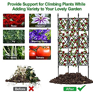 MYard 2023 Newest Garden Trellis for Climbing Plants Outdoor, 6.5FT Tall Plant Trellis Frame for Potted Plants, Rustproof Plant Support Climbing Trellis for Flowers Vine Vegetable Indoor Outdoor