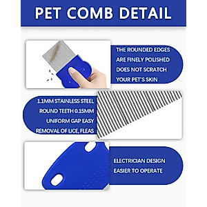4 Pack Cat Dog Flea Comb, Stainless Steel Pet Comb For Dogs Cats Effective Against Fleas & Lice Professional Flea Comb For Dog & Cat