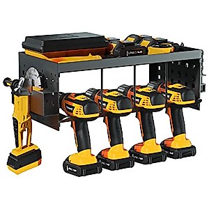 Riuog Power Tool Organizer, Removable combination Design Power Tool Holder,Heavy Power Tool Wall Mount Holder,Cordless drill Power Tool Shelf for Garage and Tool Room