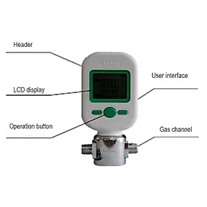 Gas Flow Meter Tester, Digital Portable Gas Mass Air Flow Rate Meter MF5712 MF5706 (0-20L/Min)