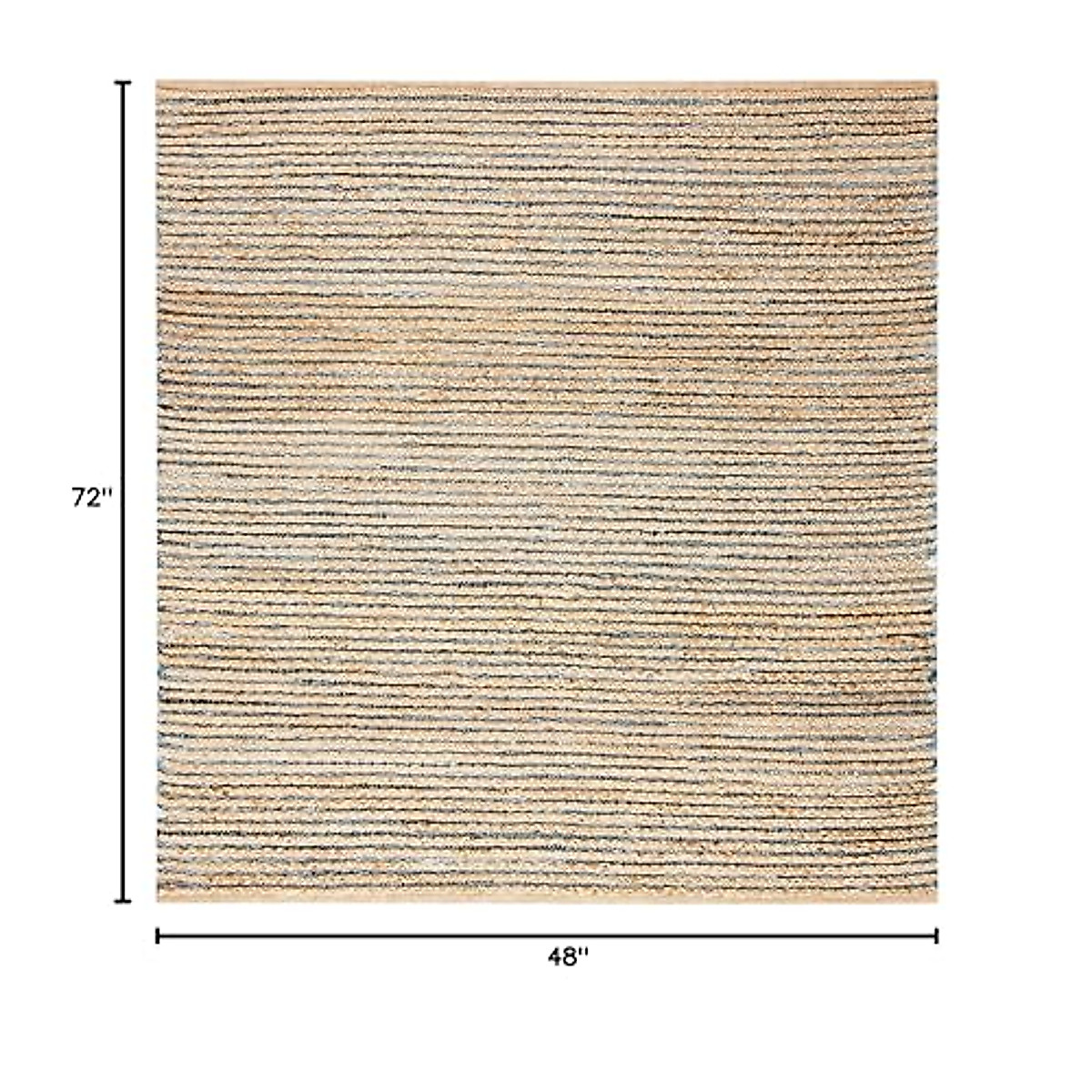 SAFAVIEH Cape Cod Collection 4' x 6' Natural/Multi CAP307B Handmade Boho Braided Stripe Jute Area Rug