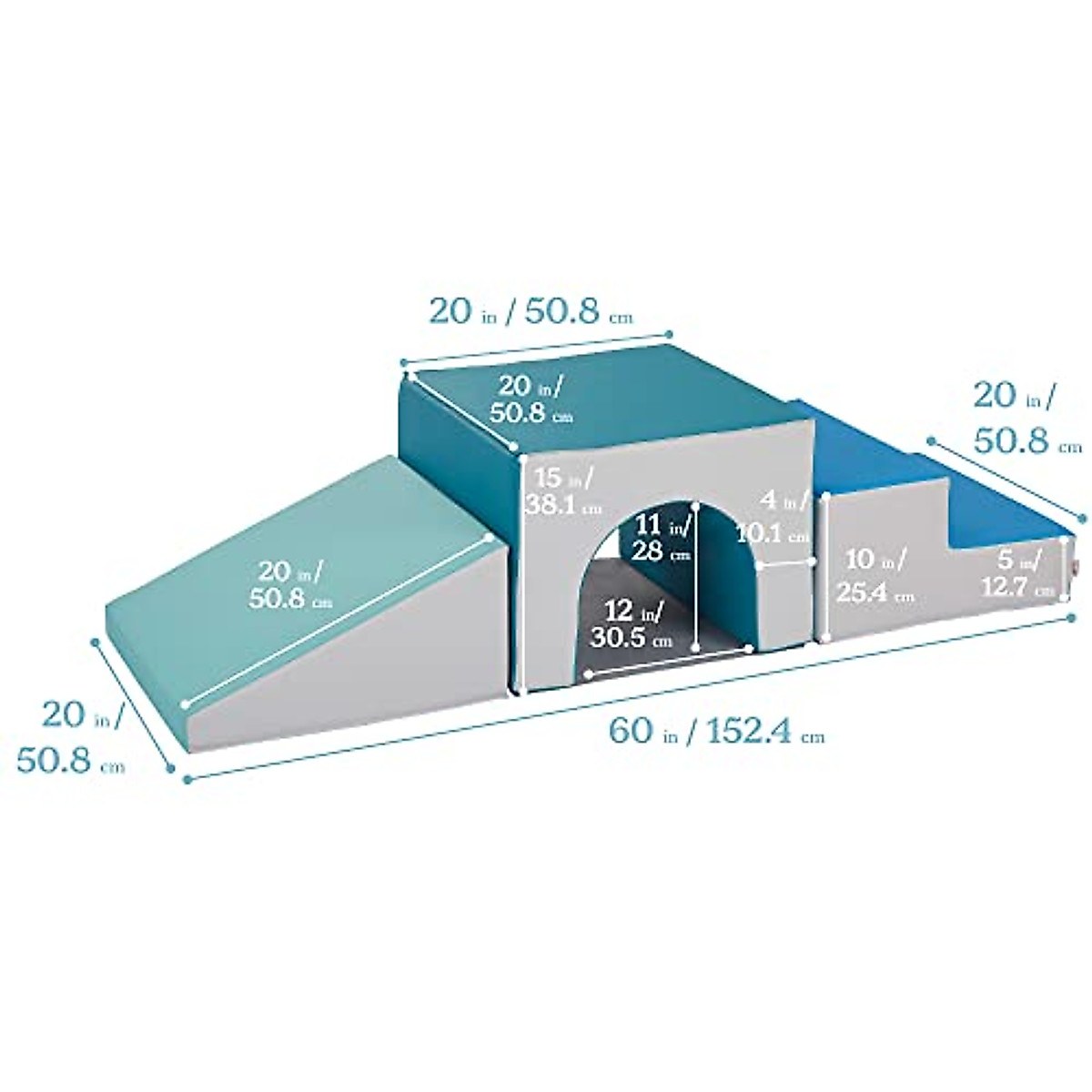 ECR4Kids SoftZone Single Tunnel Climber, Toddler Playset, Contemporary, 3-Piece