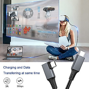 QCEs Link Cable 16FT(5M) Compatible with Meta/Oculus Quest Link Cable, USB C to USB C VR Headset Cable with Fast Charging and 5Gbps Data Transfer for Gaming PC & USB C Chargers