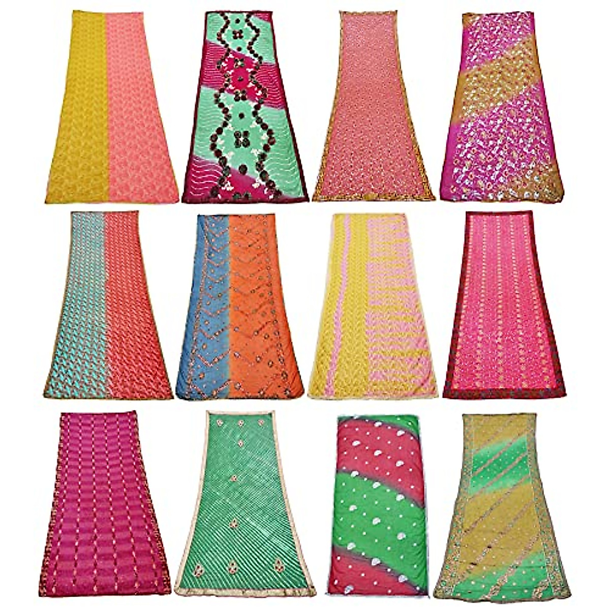 Peegli Pack of 50 Assorted Wholesale Textile Indian Dupatta Women Scarves Handmade Mixed Fabric Lot
