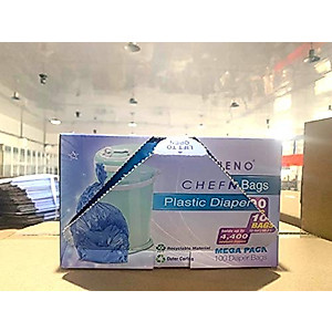 Disposable Diaper Pail Refill Plastic Bag (100 count) Compatible with Ubbi Diaper Bag Pail 13 Gal Capacity Diaper Pail Bag Fits 8 Gallon Medium Kitchen Trash Bag Heavy Duty Large Garbage Bag, 100 Bags