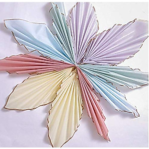 Rikyo 20pcs/10 Color Gold Edge Flower Gift Wrapping Paper,Waterproof No Fade Translucent Flower Shop Paper,DIY Wrapping For Valentine's Day Wedding Flower Bouquet Clothing Shirt Shoes 22.8x 22.8