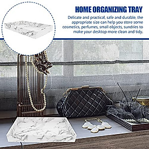 FOMIYES 2pcs Bath Cosmetics for Dish Toilet Candles Multi- Pattern Holder Soap Earrings Nightstand Organizer Makeup Bathroom Candle Trinket Ring Marble Grain Organizing Tank