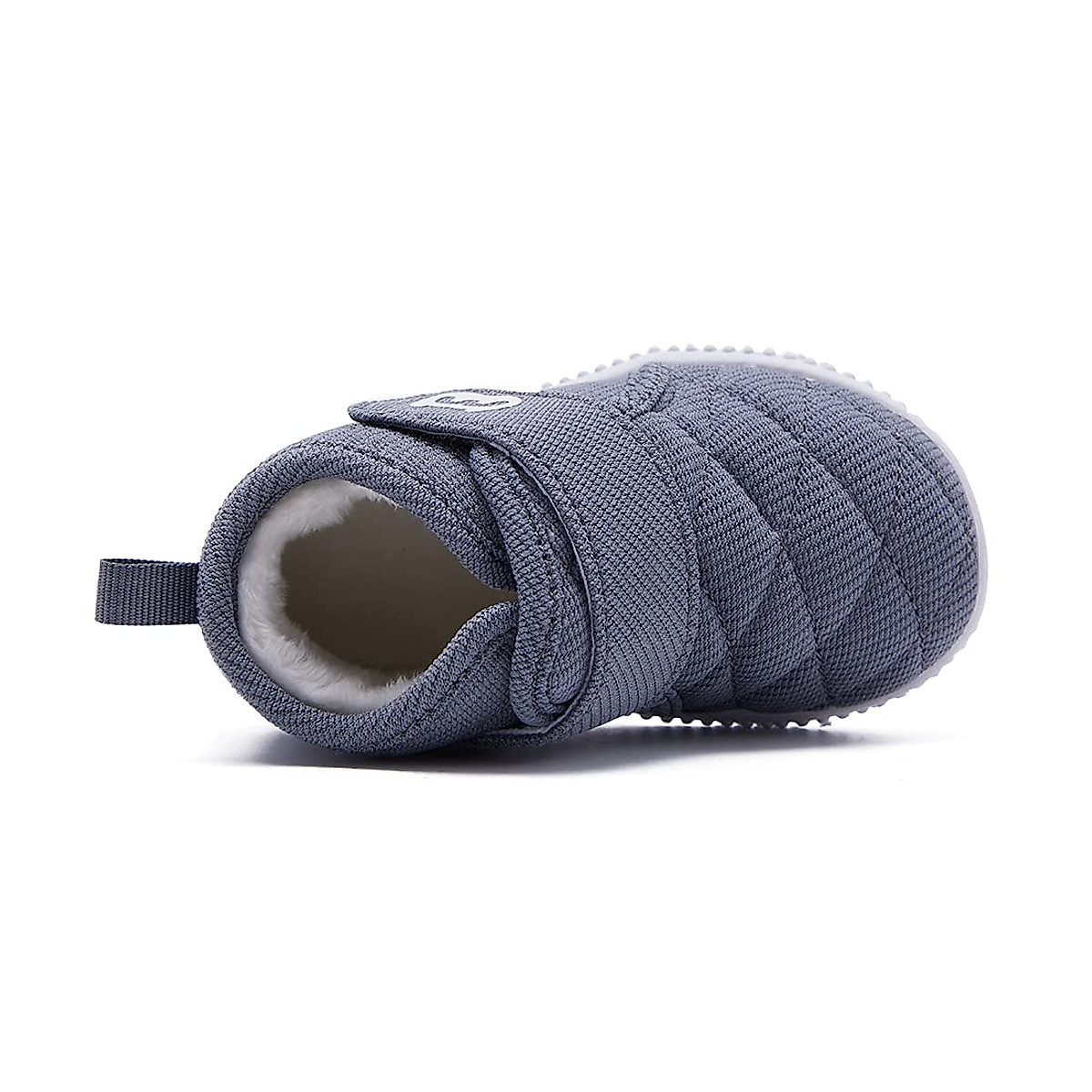 BMCiTYBM Baby Shoes Boy Girl Sneakers Winter Warm High Top Non Slip First Walking Infant Shoes 6 9 12 18 24 Months Grey Size 12-18 Months Toddler