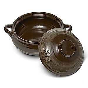 Dolsot Korean Stone Bowl Clay Pots For Cooking Korean Pot Ceramic Cooking Pot Korean Stone Pot Korean Bowl Onggi Kimchi Pot Stone Donabe Pot Crazy Claypot Ttukbaegi Pot With Lid 뚝배기 (large 34oz)